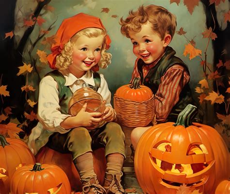 Halloween Autumn Feel Good Vintage Image 1 Pumpkins Harvest