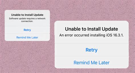Unable To Install Update IOS Fixes