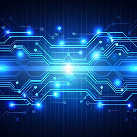 Abstract Technology Background With Blue Circuits Stock Illustration Illustration Of