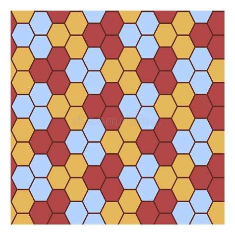 Hexagonal Color Tile Pattern Mosaic Seamless Ornament Stock Vector
