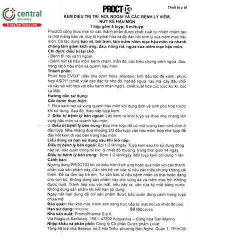 Kem Procto3 Dành Cho Người Trĩ Nội Trĩ Ngoại Nứt Kẽ Hậu Môn