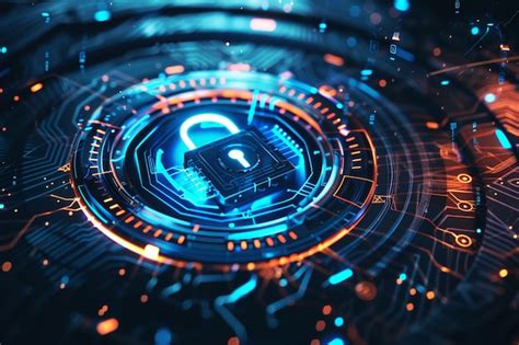 Premium Vector Smart Technology Security System Of Padlock Lockup Icon Illustration Modern