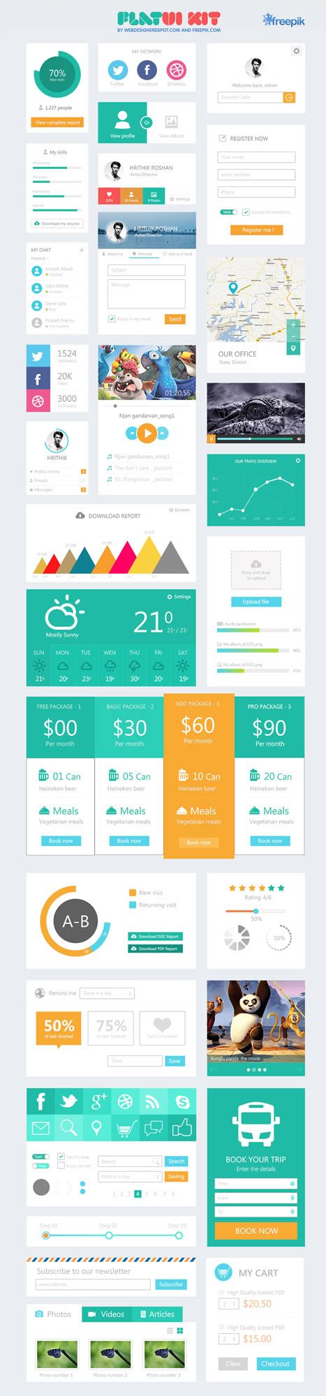 Super Useful Free Flat UI Kits Web Design Ledger