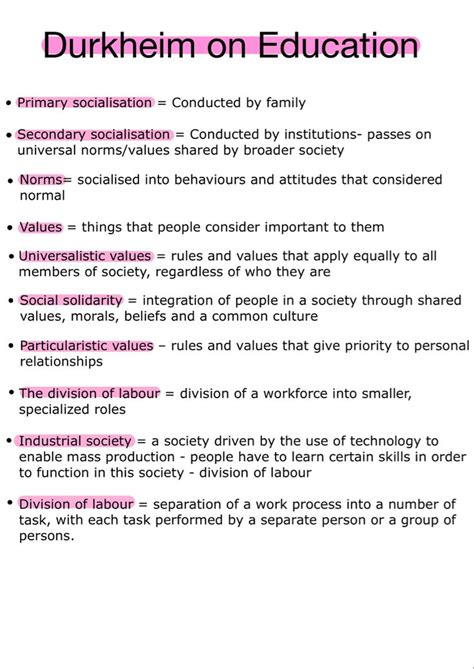 Functionalism Revision Sociology