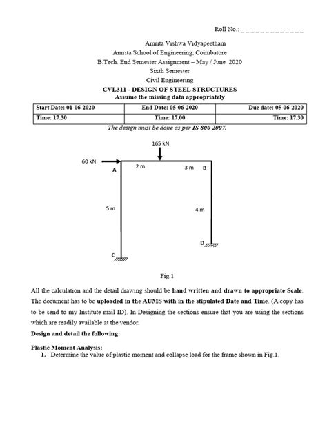 02 B Tech Dss Assignment Pdf Truss Beam Structure