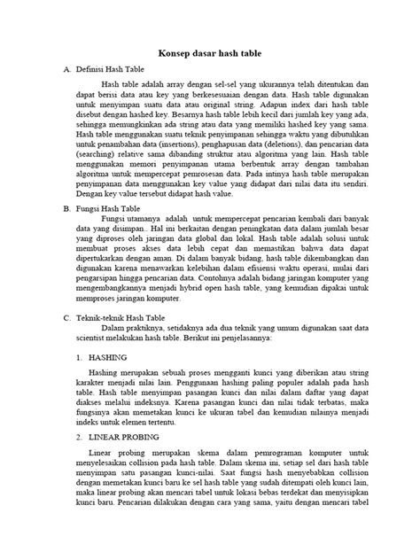 Konsep Dasar Hash Table Pdf