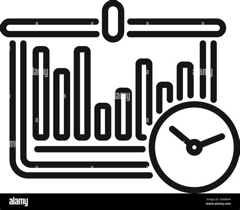banner timer icon outline vector clock project task control stock