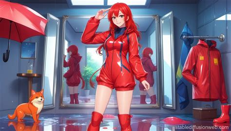 Rubber Rain Suit Reflection Stable Diffusion Online