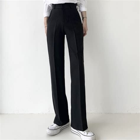 루즈핏투버튼스판일자슬랙스팬츠 핏예술 00160 봄가을봄바지 에이블리