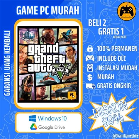 Jual Game Pc Gta V Murah Permanen 100 Full Offline Gratis Ongkir Shopee Indonesia