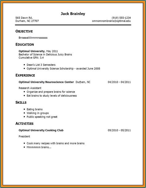 How To Write Up A Resume With No Work Experience Resume Resume Examples Xz207wjVql