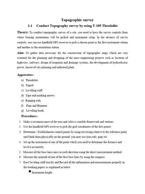 Topographic Survey Manual Pdf Surveying Topography