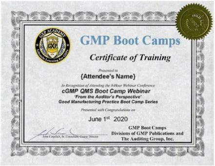 8 Hour Monthly Gmp Training Certificate Gmp Handbook And E Workbook