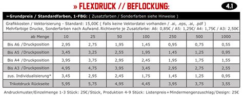 Preisliste Druck And Stick Customwear Gmbh Textilien Großhandel Druckerei And Stickerei