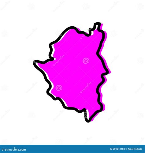 Tunisia Vector Map Isolated On White Background High Detailed Black