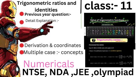 Trigonometric Ratios And Identities Coordinates System Trigo Series 11th Jee Part 2 Youtube