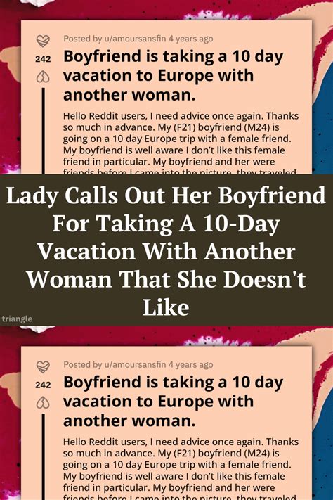 Woman Shocked With Husband S Decision To Go On Vacation Alone With Female Friend Artofit