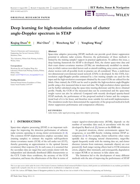 Pdf Sparsity Based Space Time Adaptive Processing Using Convolutional