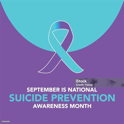 Vetores De National Suicide Prevention Awareness Month Two Hand With