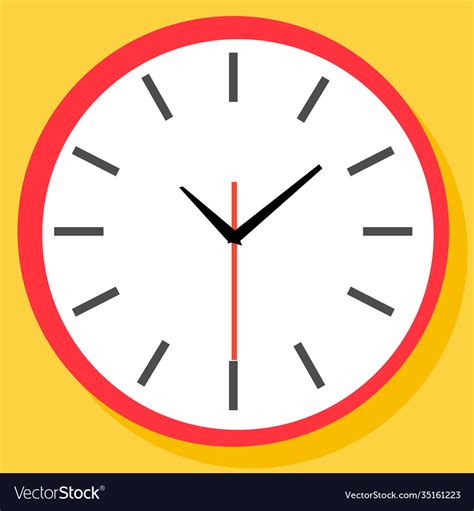 Clock Icon In Flat Style Timer On Color Background