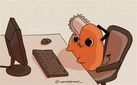Pochita Powers Up Chainsaw Man Anime Meets Computer Cartoon Fun 