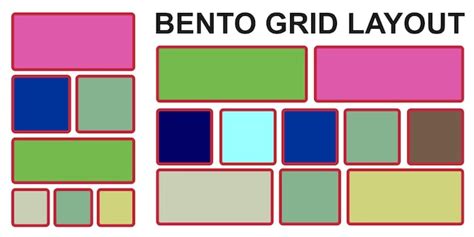 벤토 그리드 레이아웃 디자인 프리미엄 벡터
