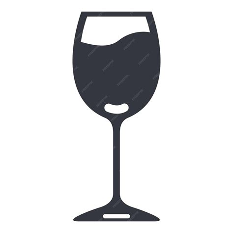 Premium Vector Vector Black Silhouette Icon Drinking Wine Glass