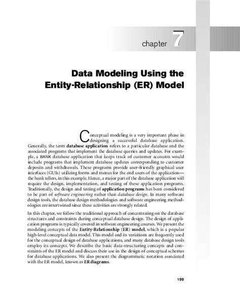 Pdf Data Modeling Using The Entity Relationship Er Model