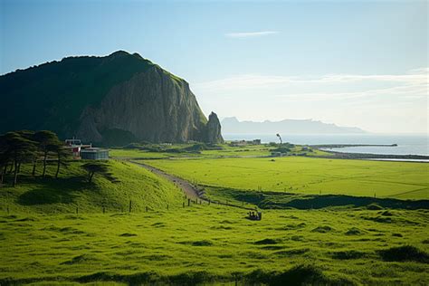 백그라운드에서 녹색 언덕 관광지 국내여행 마을 배경 일러스트 및 사진 무료 다운로드 Pngtree