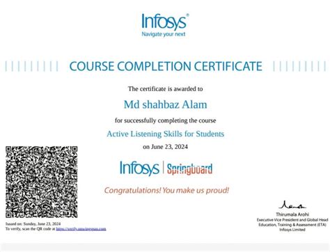 Md Shahbaz Alam On Linkedin Learning Skillsdevelopment Activelistening Infosys Education