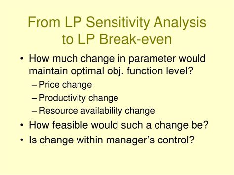 Ppt Break Even Analysis In Budgeting And Lp Powerpoint Presentation