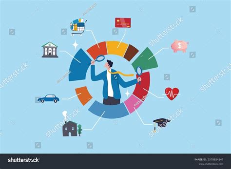 Budget Planning Financial Expense Spending Allocation Stock Vector