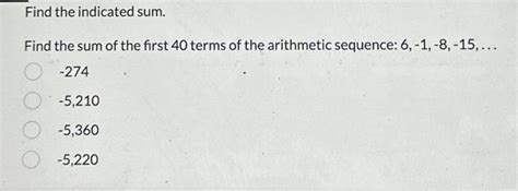 Solved Use The Formula For The Sum Of The First N Terms Of A