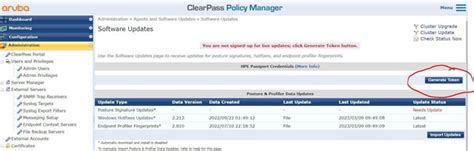 Clearpass Software Updates On 611 Rarubanetworks