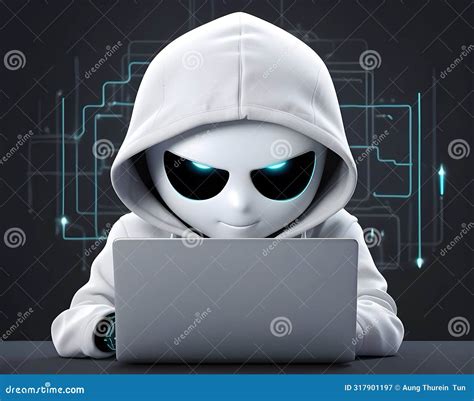 A Cute Hacker With White Hoodie Stock Illustration Illustration Of Abstract Thief 317901197