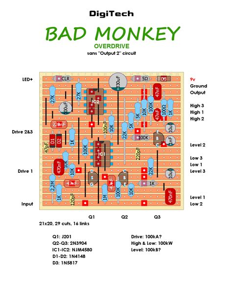Dirtbox Layouts Digitech Bad Monkey Overdrive