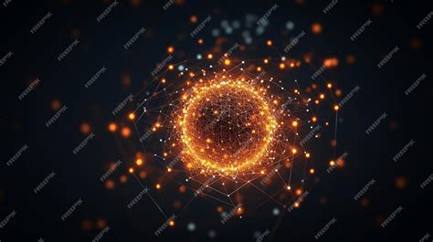 Premium Ai Image Abstract Particle Sphere Science Background Virtual