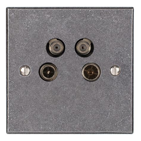 Polished Switch Range Jim Lawrence 4 Way Satellite Socket In Polished Bevelled Sat Tv