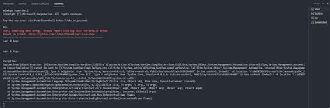 systemvalidcastexception in terminal when opening vscode · issue