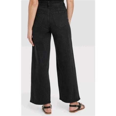 Universal Thread Womens High Rise Wide Leg Jeans Black Size 16 Ebay