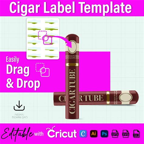 Cigar Label Template Bundle Cigar Label Svg Cigar Sticker Template