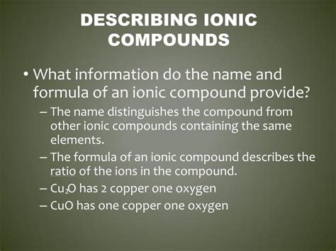 Ppt Polyatomic Ions And Naming Ionic Compounds Powerpoint Presentation Id 2248691