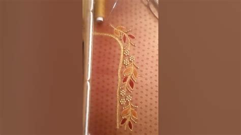 Simple Aari Work Design Thread Work Beed Work Youtube