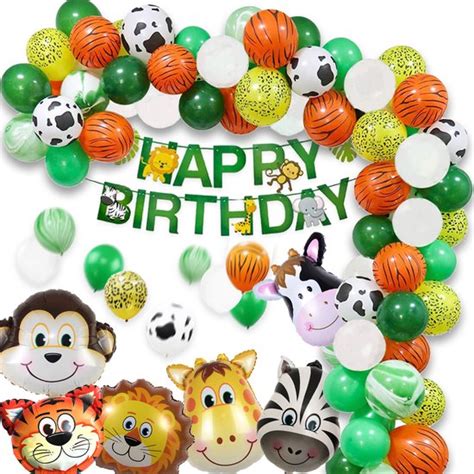 Jungle Versiering Verjaardag Jungle Decoratie Met Ballonnenboog Safari Versiering Bol