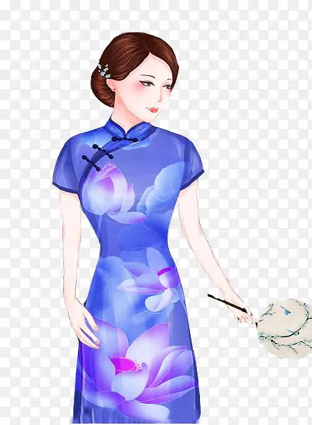 卡通旗袍女人PNG图片素材下载 图片编号8097987 PNG素材网