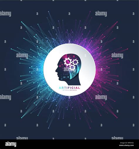 Artificial Intelligence Logo Vector Icon AI Banner Cloud Computing