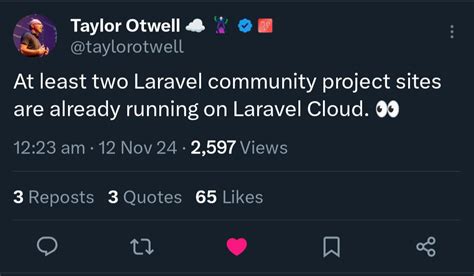 punyapal shah on linkedin laravel cloud ☁️