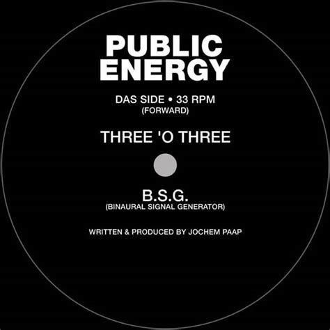 Public Energy Speedy J Three O Three Serendeepity