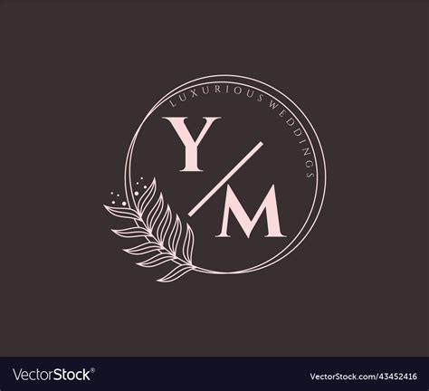 Ym Initials Letter Wedding Monogram Logos Vector Image