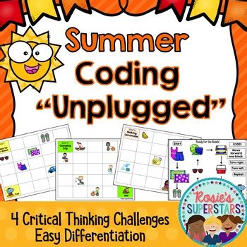 Summer Coding Unplugged Great For Hour Of Code By Rosie S Superstars